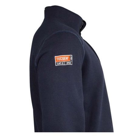 TECGEN® FR SWSI3MZ-SM Sweatshirt, S, Navy, FR Fleece | SMC