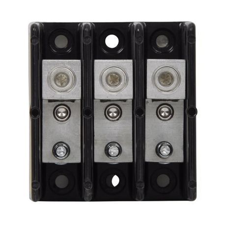 Bussmann 16280-3 Barrier Power Distribution Block, 600 VAC/VDC, 175 A, 3 Pole, 14 to 2/0 AWG ...