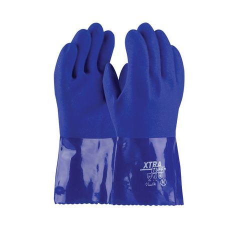 PIP® XtraTuff™ 58-8656/XL Palm Coated Gloves, XL, Blue, Cotton Lining ...