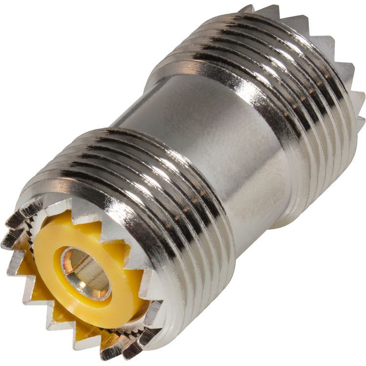 UHF Female to UHF female straight adapter | Nickel plated body | Silver ...