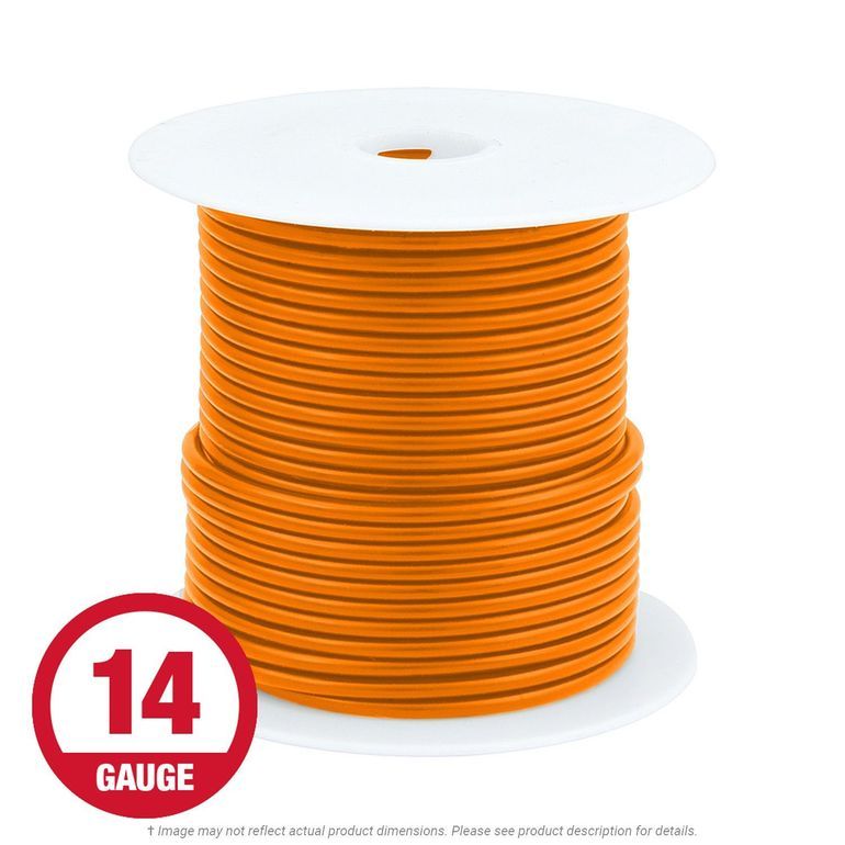 Primary Wire 14 Gauge Orange 100' Spool | K.L. Jack
