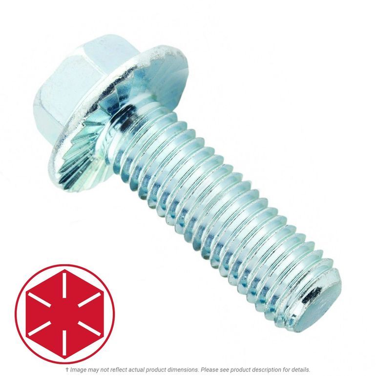 3/8"-16 x 2" Zinc Plated Serrated Flange Bolt Grade 8 | K.L. Jack