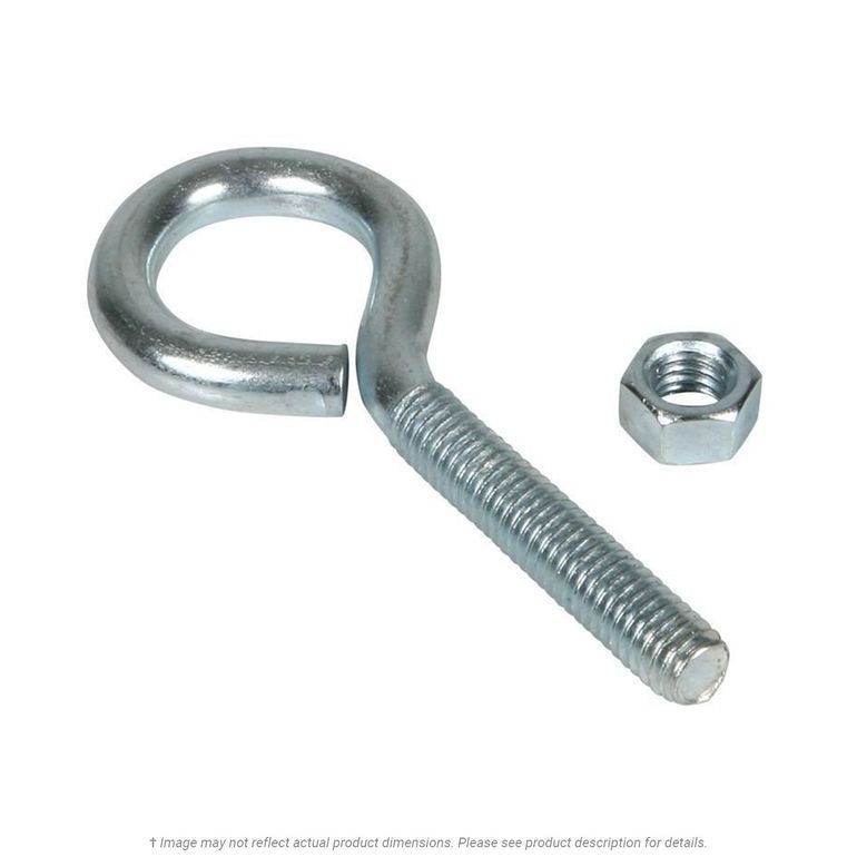 8-32 x 1-5/8" OAL Zinc Plated Bent Wire Eyebolt with Nut - 20 per Box ...