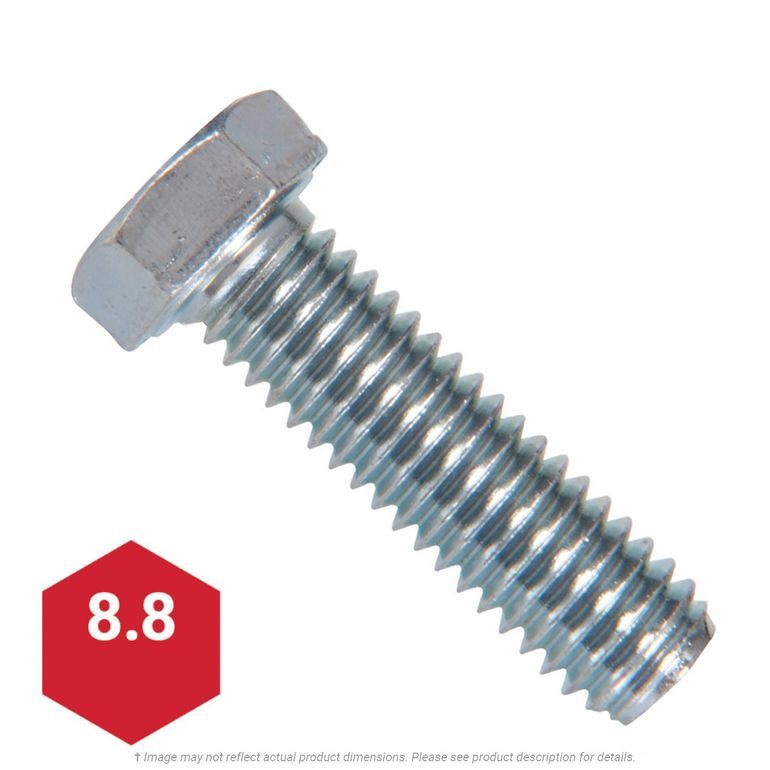 M12-1.75 x 25mm Zinc Plated Hex Head Cap Screw Class 8.8 | K.L. Jack