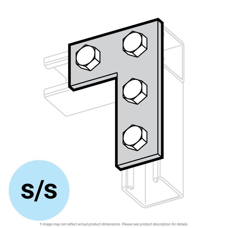Stainless Steel 4-Hole Flat Corner Plate 90° | K.L. Jack