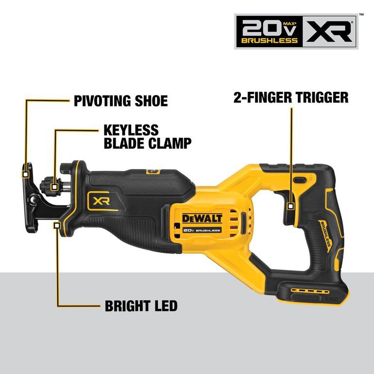 DeWalt 20V MAX XR Brushless Cordless Reciprocating Saw Bare Tool K.L. Jack