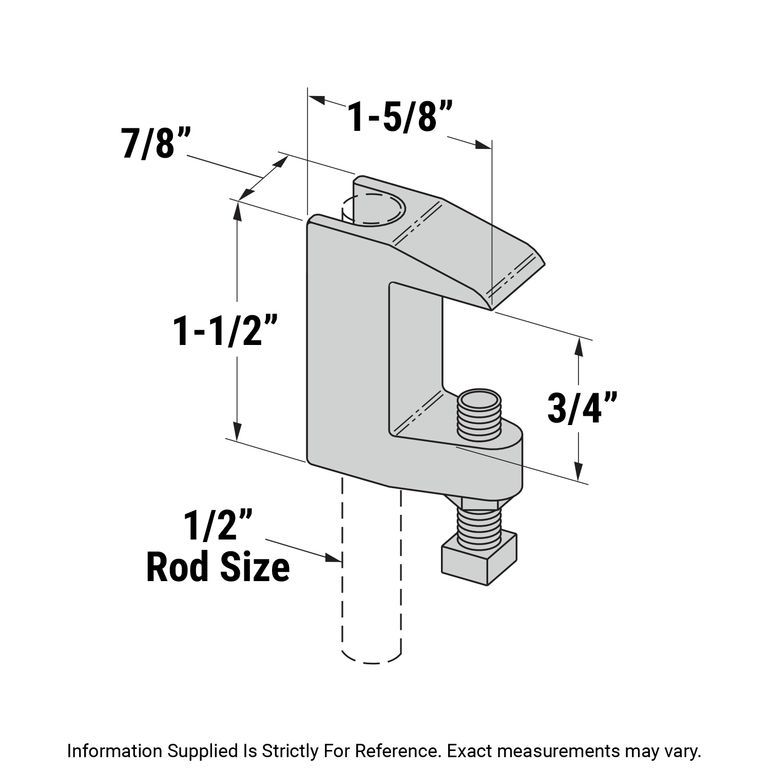 1/2"-13 Stainless Steel Top Beam Clamp with Locknut | K.L. Jack