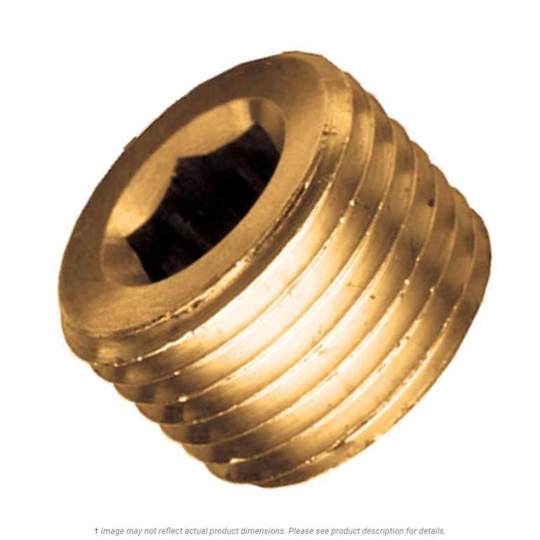 Brass Hex Countersunk Pipe Plug 3/8" Pipe Thread | K.L. Jack